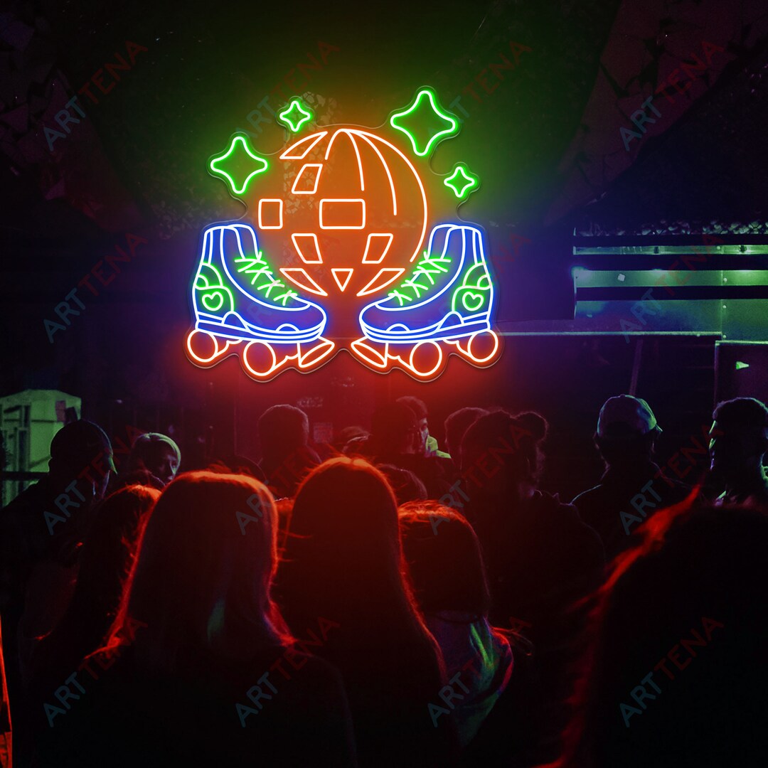 Roller Disco Neon Sign, Kitchen Disco LED Neon Sign, Disco Dancing Wall ...