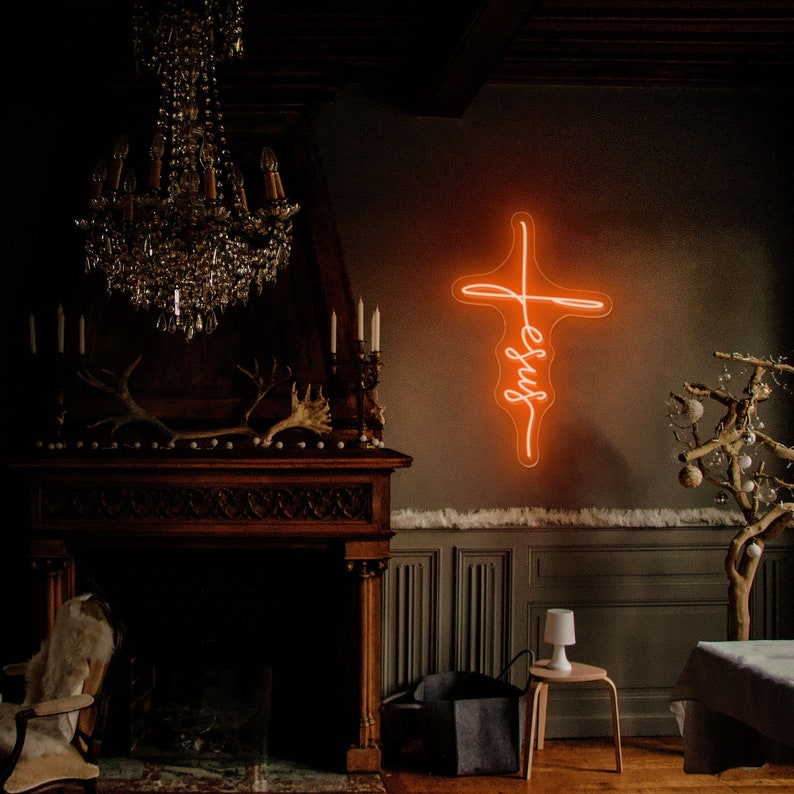 Jesus Neon Sign Jesus Christ Led Sign Home Decor Custom - Etsy