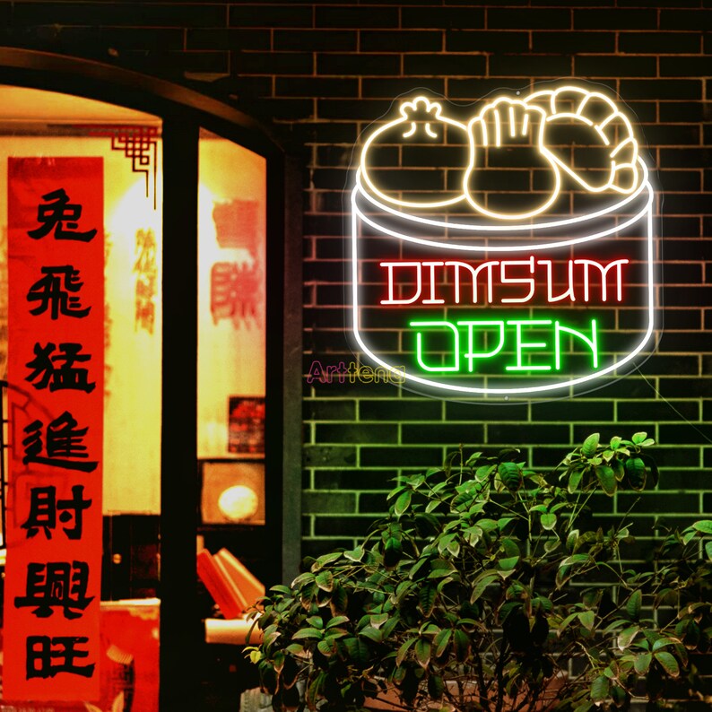 Dimsum Open Neon Sign, Dimsum Neon Sign, Chinese Food Sign, Dimsum ...
