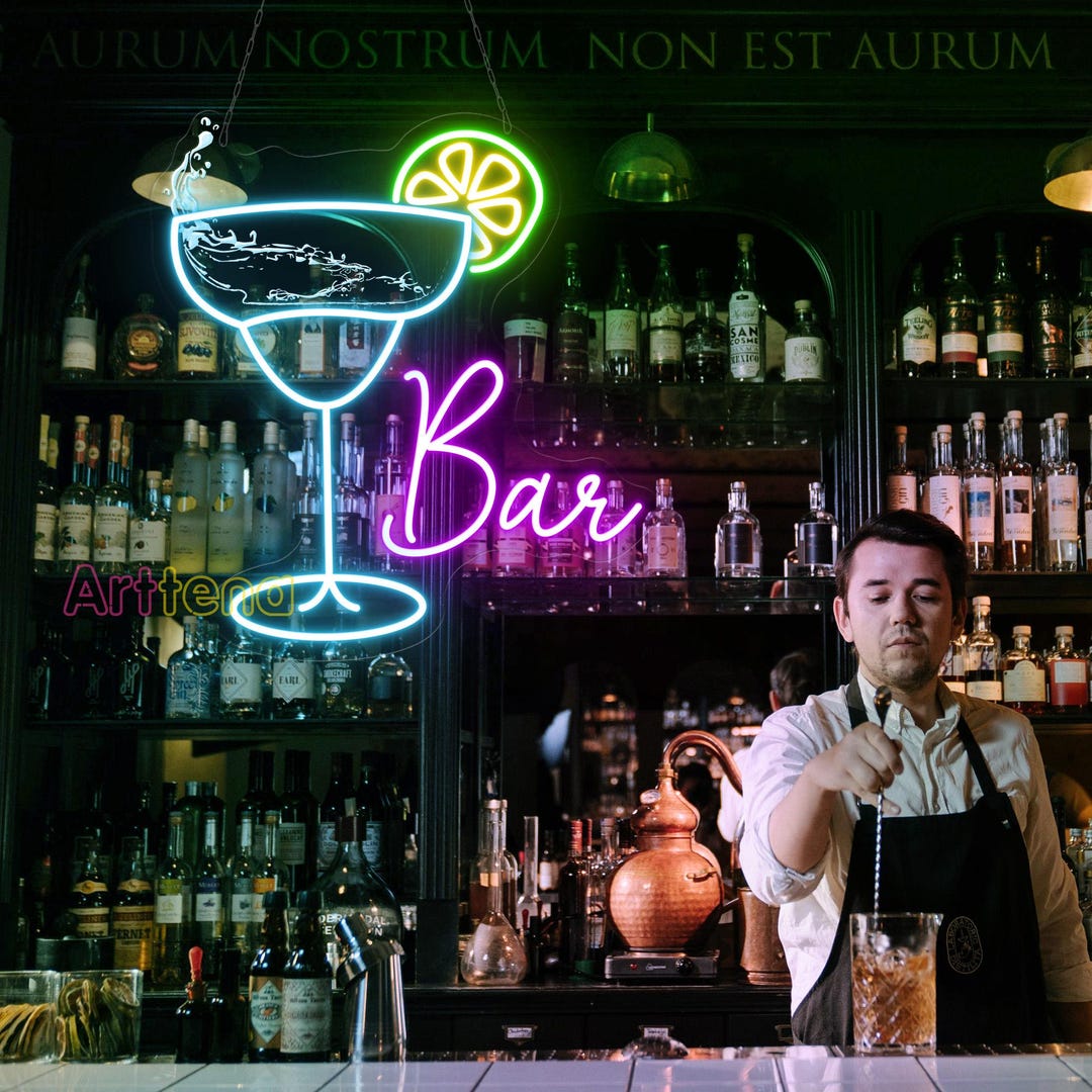 Cocktail Bar Neon Sign, Bar Neon Sign, Party Led Sign, Cocktail Decor ...