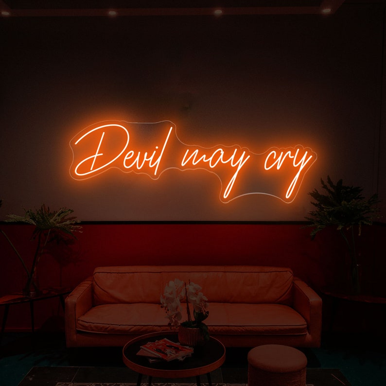 Devil May Cry Neon Sign, Custom Neon Sign Bedroom, Neon Bar Sign Decor ...