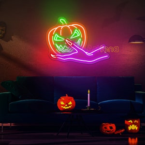 Devil Hand Pumpkin Led, Halloween Pumpkin Sign, Pumpkin Ghost ...