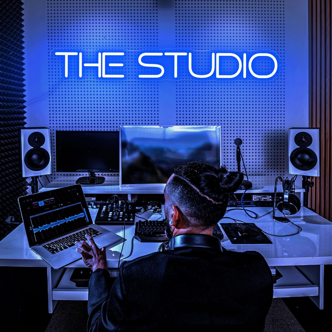 The Studio Neon Sign Custom Neon Sign Recording LED Sign Recording ...