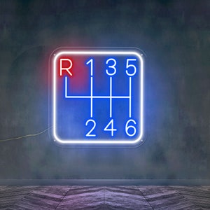 Car Gearbox Neon Sign Gearbox Neon Sign Speed Gear Neon Sign Automotive ...