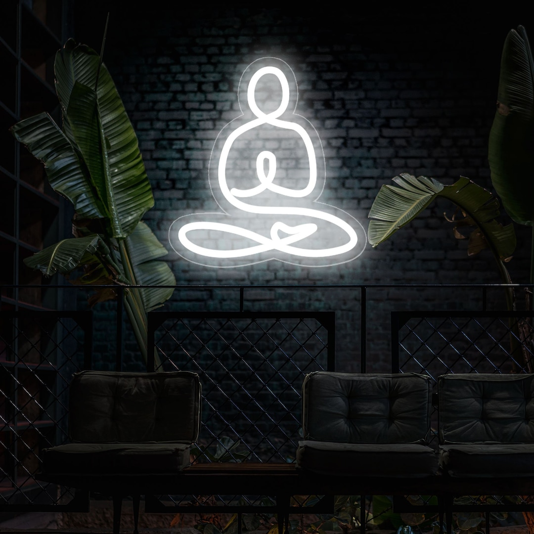 Yoga LED Neon Sign, Wall Decor, Wall Sign, Neon Lights, Meditation Art ...