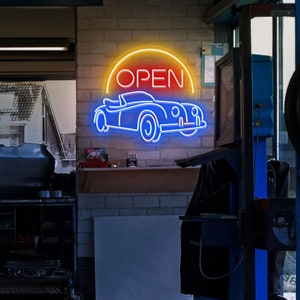 Open Neon, Custom Car Neon Signs Garage Decoration Garden Wall Decor ...