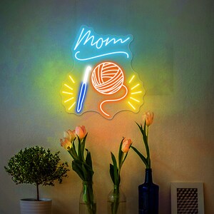 Crocheting Neon Sign,knitting Gifts for Mom,gift for Grandma, Knitter ...