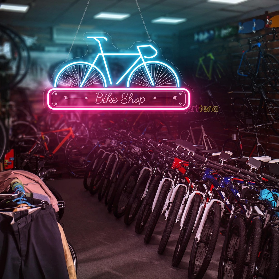 Bike Shop Neon Sign, Cyclist Neon Sign, Bike Store Decor Sign, Business ...