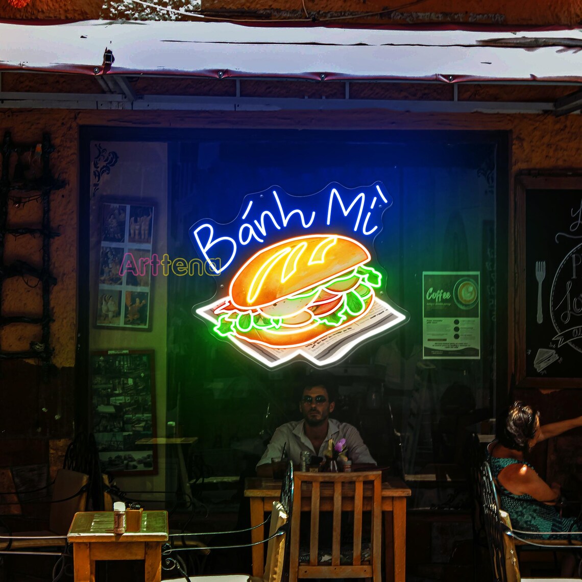 Banh Mi Neon Sign, Vietnamese Bread Led Sign, Vietnamese Food Wall Art ...