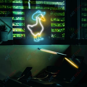 Cowboy Goose Neon Sign, Cowboy Duck Decoration, Western Duck Light Sign ...