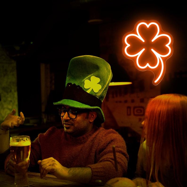 Four Leaf Clover Neon Sign Lucky Charm Neon Lights Valentine - Etsy