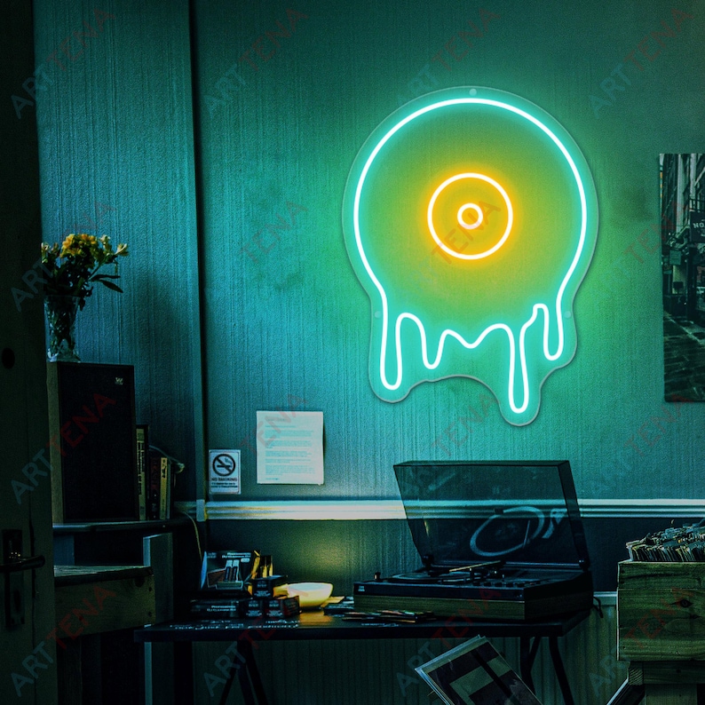 Melting Vinyl Record LED Neon Sign, Music Wall Decor - Etsy