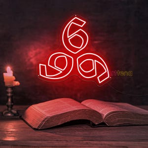 666 Neon Sign, Halloween Neon Sign, Gothic Dark Decor, Baphomet ...