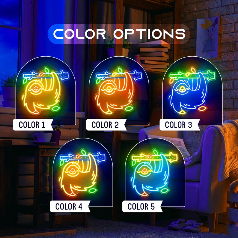 Sloth Neon Light, Sloth Decor, Animal Neon Sign Bedroom Decor, Gifts ...