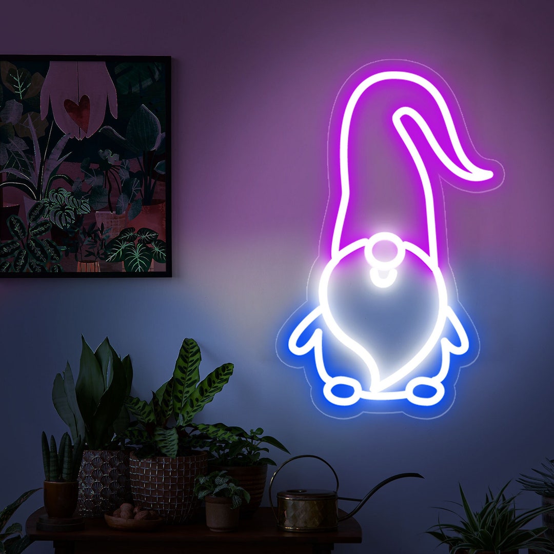 Christmas Gnome Neon Sign Holiday Neon Style LED Sign Custom - Etsy