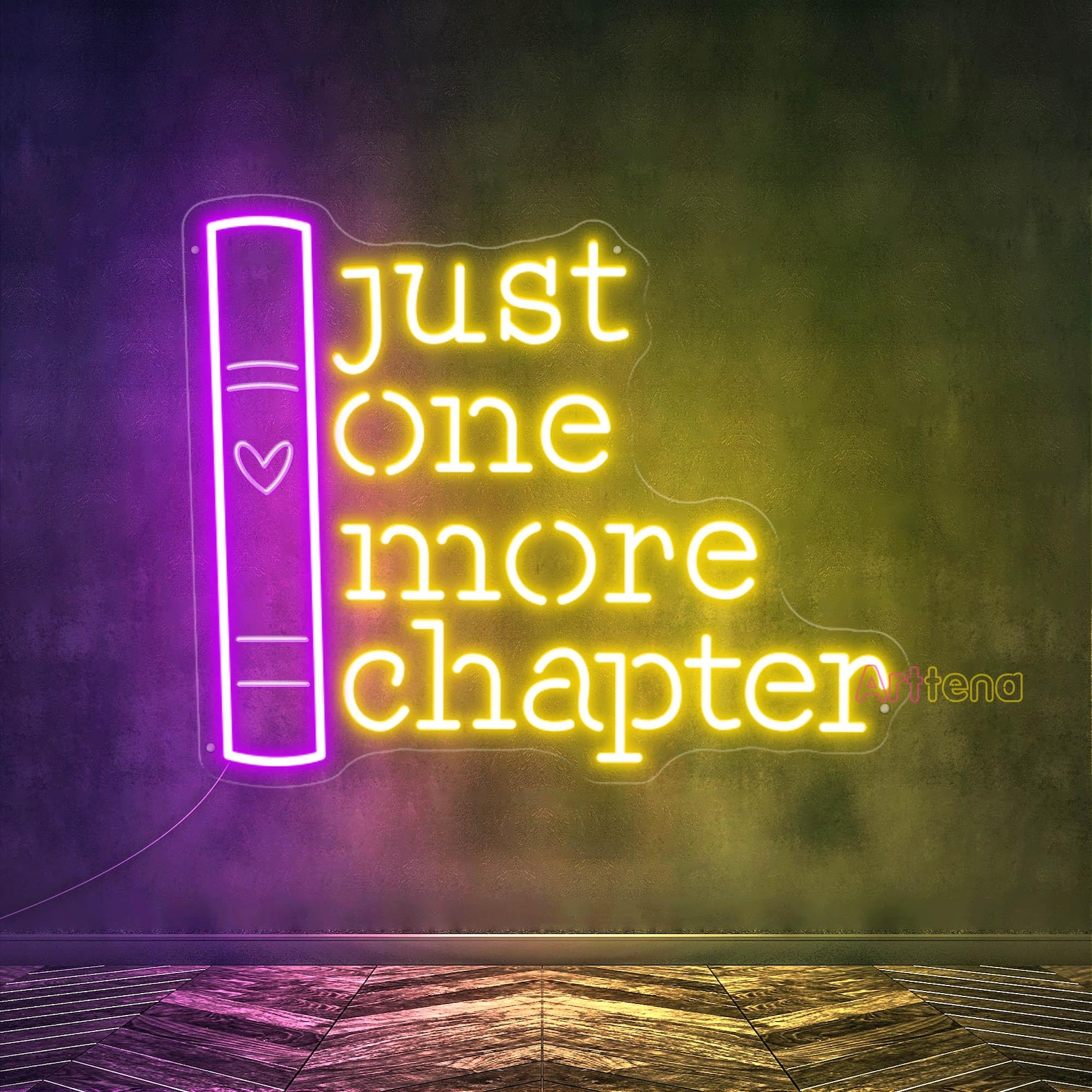 Just One More Chapter Neon Sign, Book Lover Gift, Book Room Decor ...