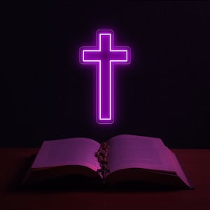 Holy Cross LED Neon Sign, Cross Jesus Home Decoration Flex Silicone LED ...
