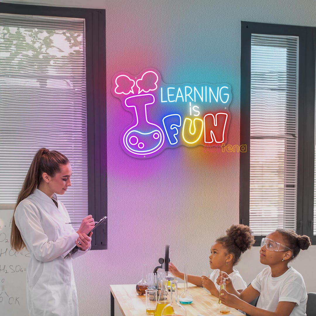 Learning is Fun Neon Sign Classroom Wall Sign Homeschool Decor Wall ...