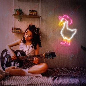 Cowboy Goose Neon Sign, Cowboy Duck Decoration, Western Duck Light Sign ...