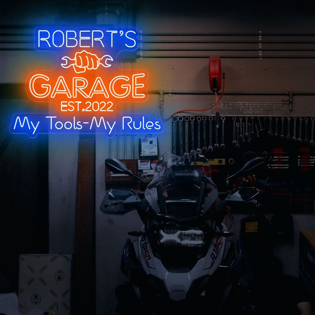 Custom Name Garage Neon Sign, Personalized Garage Sign for Men, Garage ...