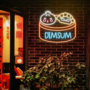 Dim Sum Open Neon Sign, Dim Sum Neon Sign, Chinese Food Sign, Dim Sum ...