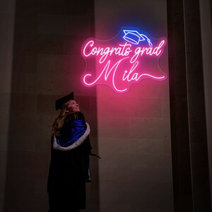 Custom Name Congrats Grad Neon Sign Personalized Congratulations Grad ...