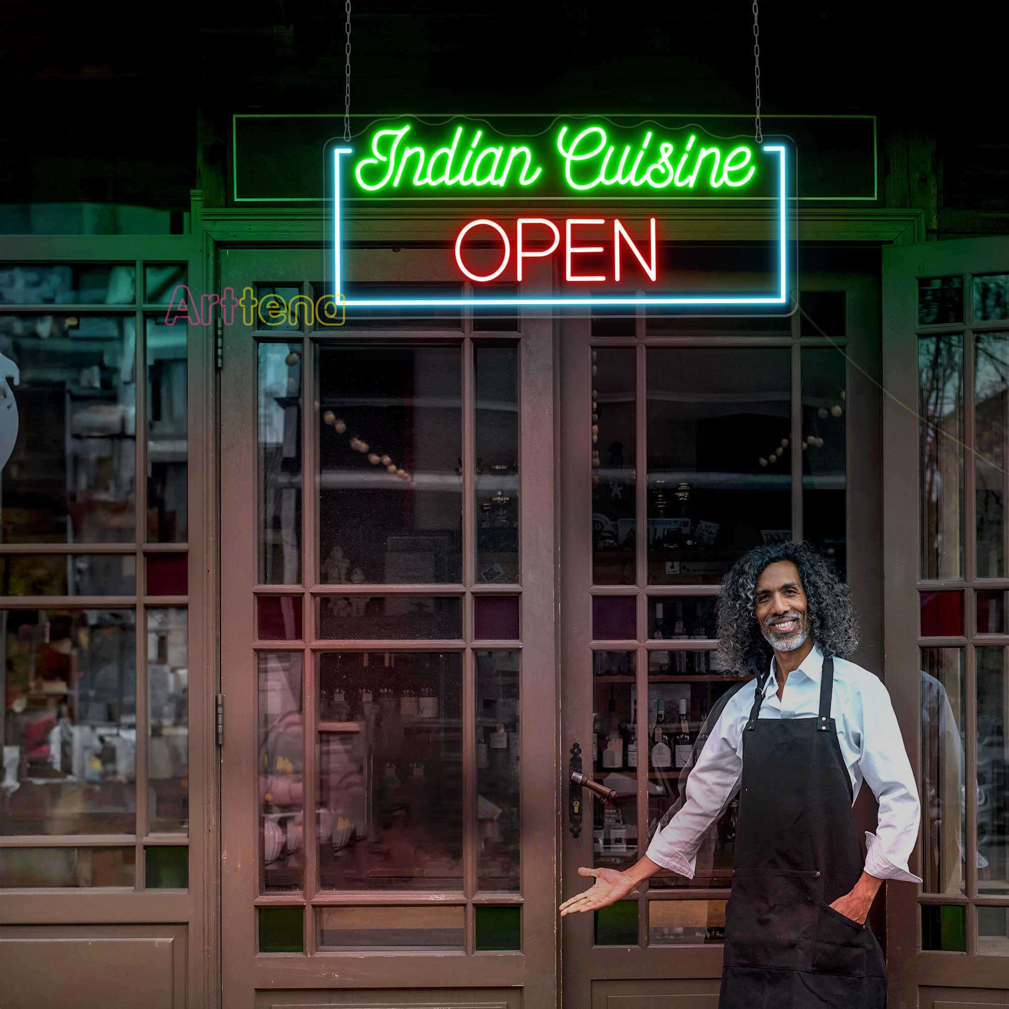 Indian Cuisine Open Neon Sign, Indian Food Led Sign, Open Neon Sign ...