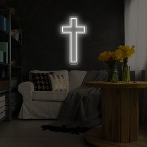 Holy Cross LED Neon Sign, Cross Jesus Home Decoration Flex Silicone LED ...