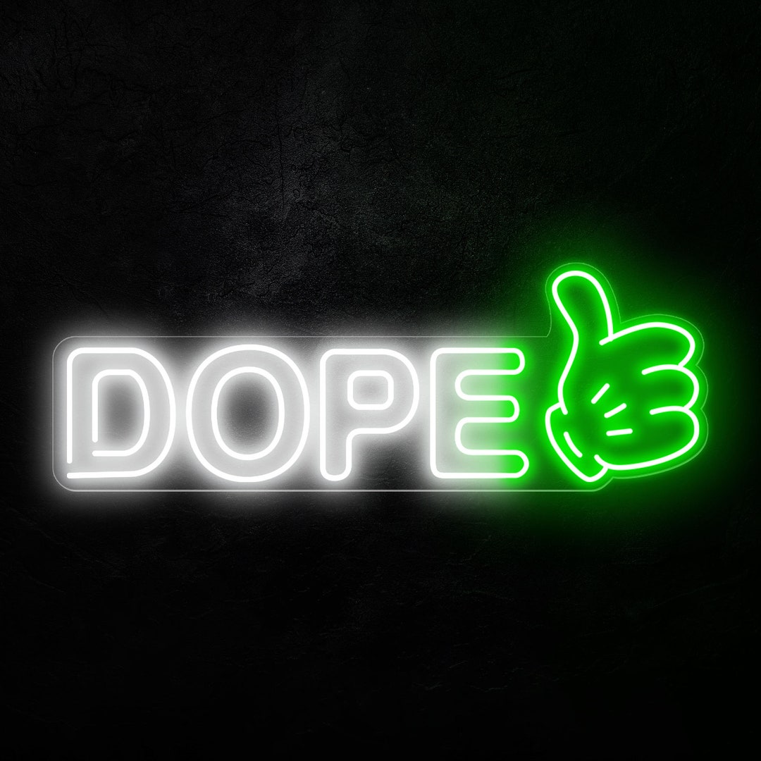 Dope Wall Art, Marijuana Sign Decoration, Cannabis Neon Sign, Weed Neon ...