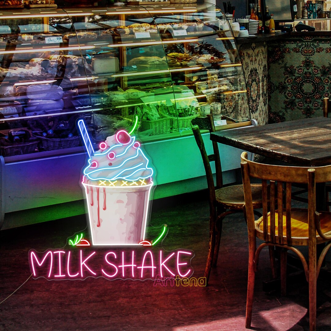 Milkshake Neon Sign, Milkshake Led Sign, Milkshake Bar Decor Sign ...