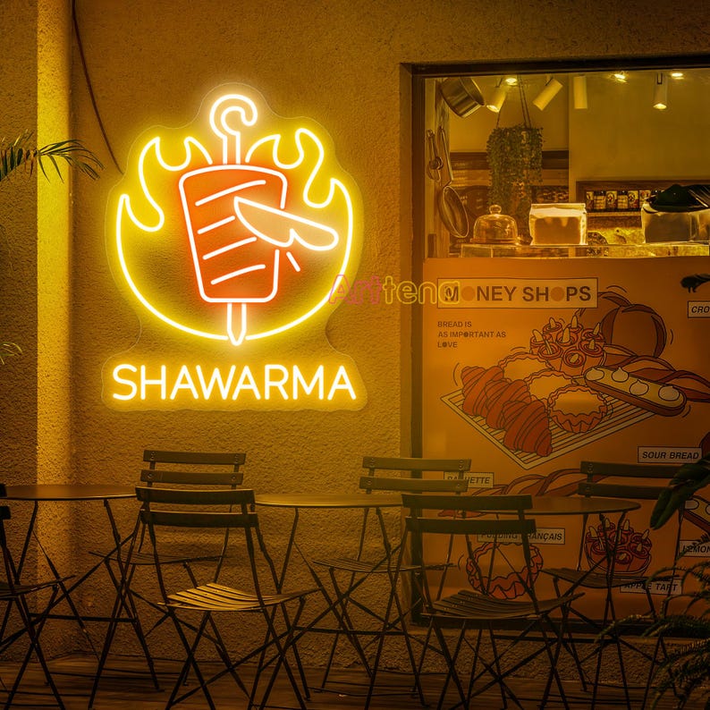 Shawarma Neon Sign, Middle Eastern Food Led Light, Shawarma Neon Light ...