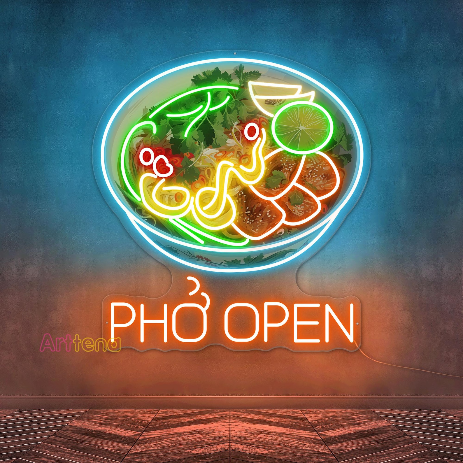 Pho Open Neon Sign Vietnamese Food Led Light Pho Neon Light Vietnamese ...