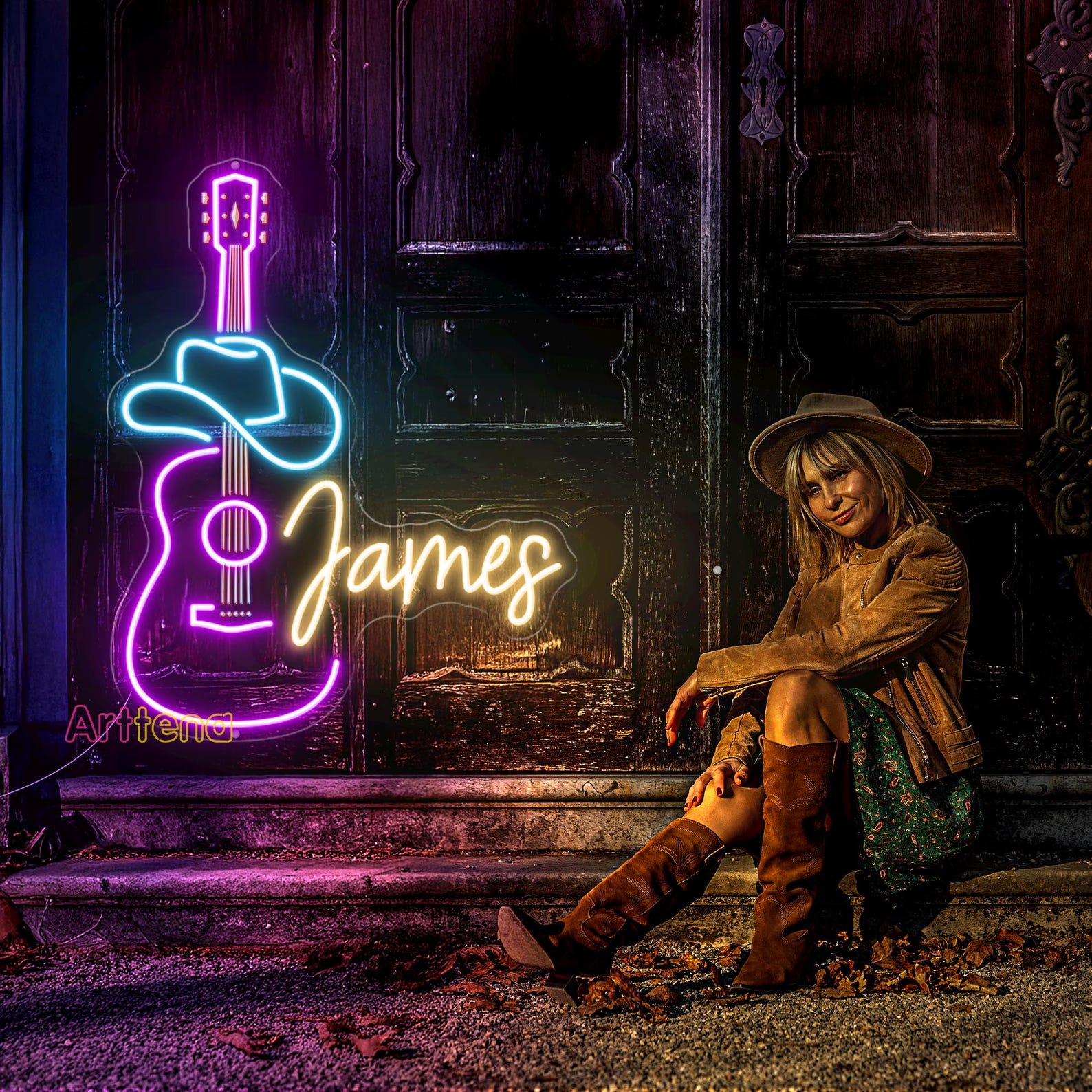 Custom Guitar Wall Art With LED Sign, Personalized Guitar Led Sign ...