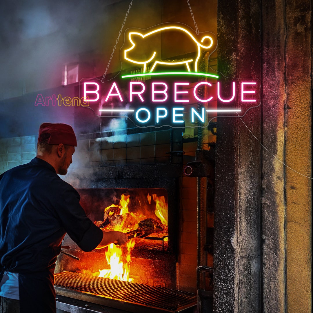 Barbeque Pig Neon Sign Restaurant Steak House Neon Sign Animal Beef ...