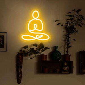 Yoga LED Neon Sign, Wall Decor, Wall Sign, Neon Lights, Meditation Art ...