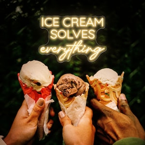 Ice Cream Solves Everything,ice Cream Neon Sign - Ice Cream Shop Neon ...