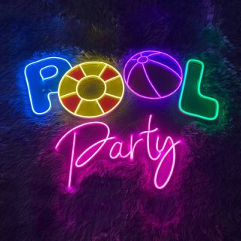 Pool Party Neon Sign, Summer Beach House Decor - Etsy UK