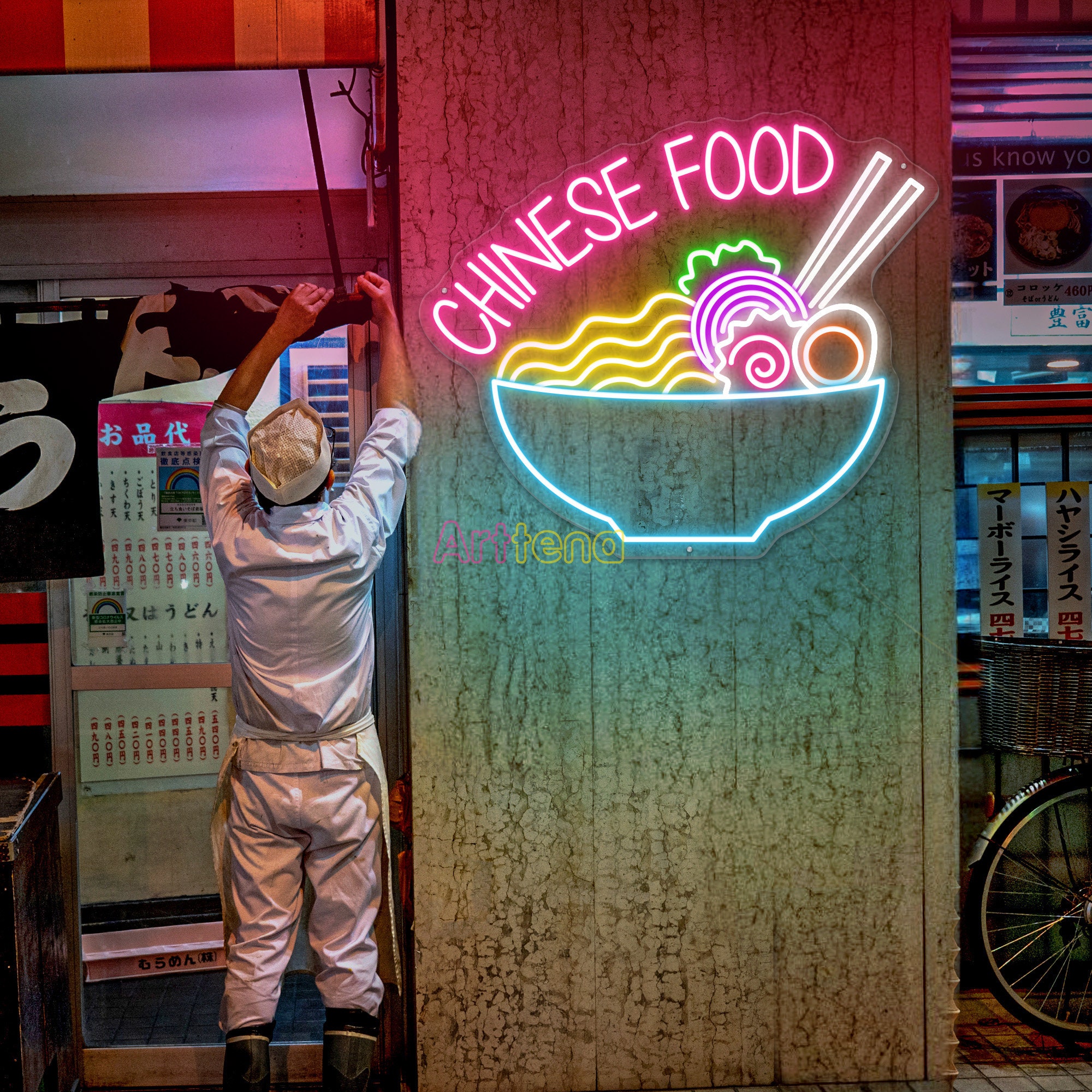 Chinese Food Neon Sign, Asian Food Sign, Chinese Food Decor, Welcome ...