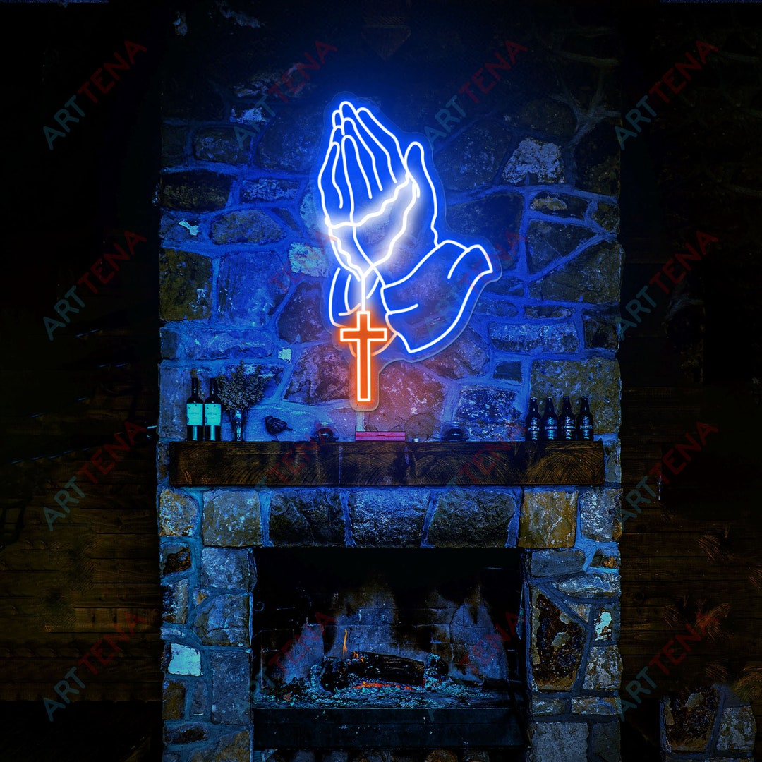 Praying Hand Neon Sign,custom Neon Sign,interior Design, Light Hand of ...