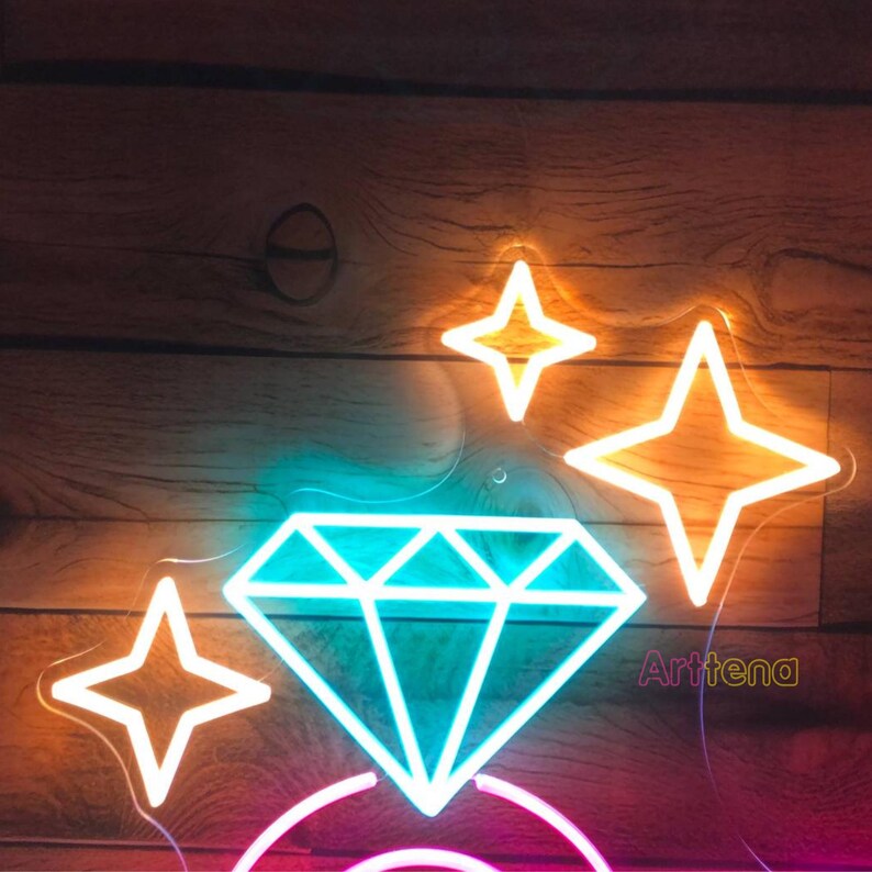 Diamond Open Indoor Neon Sign for Jewelry Store Custom Neon Sign Led ...