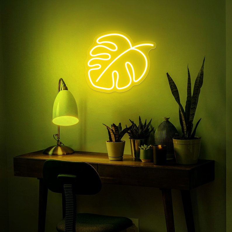 Monstera Leaf LED Neon Sign Green Leaf Neon Sign Plant Neon - Etsy