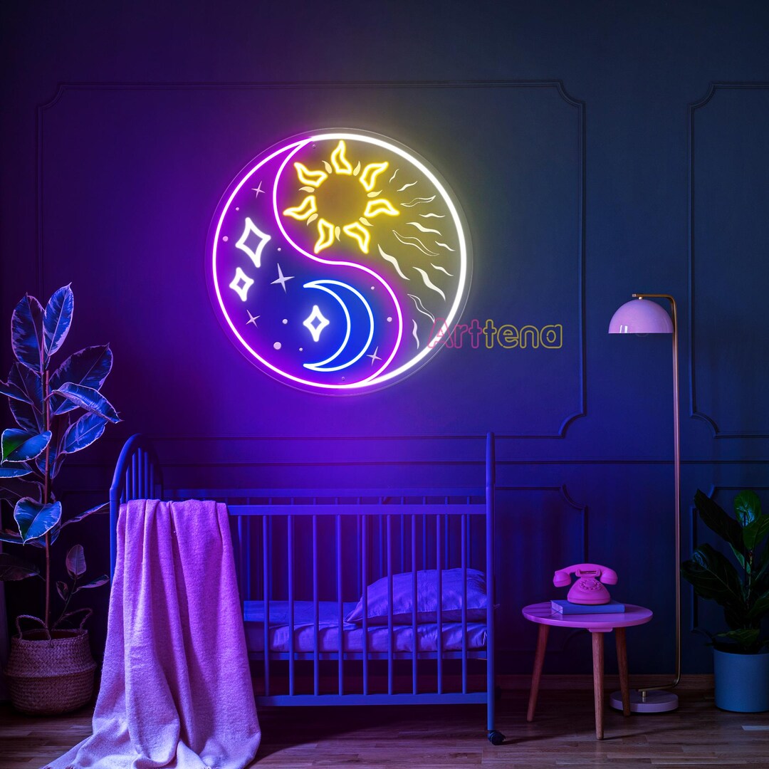 Yin Yang Neon Sign Sun Moon Neon Sign Yin and Yang LED Sign Window ...
