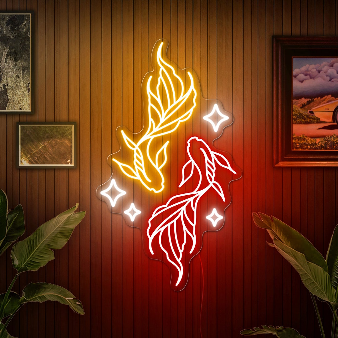 Koi Fish Neon Sign, Custom Japan LED Neon Sign Kanji Neon Sign ...