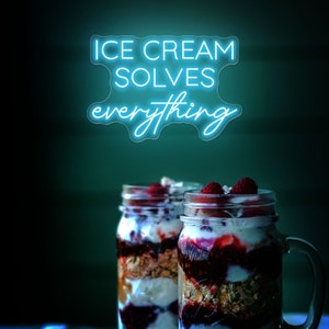 Ice Cream Solves Everything,ice Cream Neon Sign - Ice Cream Shop Neon ...