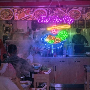 Just the Dip Sign Hot Pot Sign Korean Street Food Neon Sign Kitchen ...