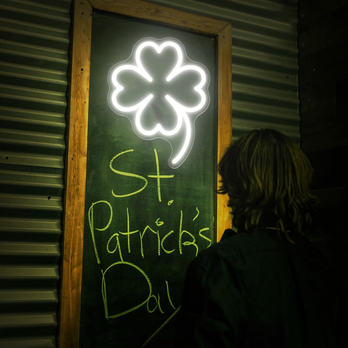 Four Leaf Clover Neon Sign, Lucky Charm Neon Lights, Valentine Gift ...