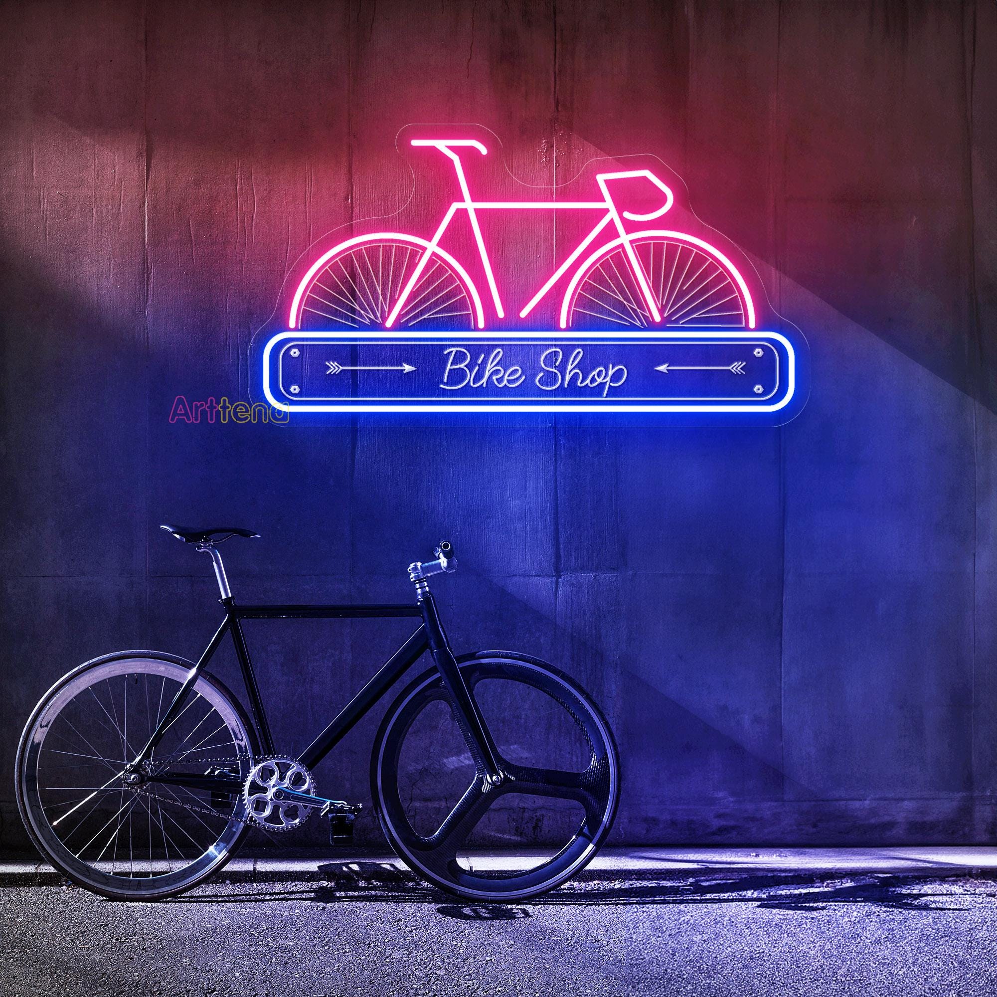 Bike Shop Neon Sign, Cyclist Neon Sign, Bike Store Decor Sign, Business ...