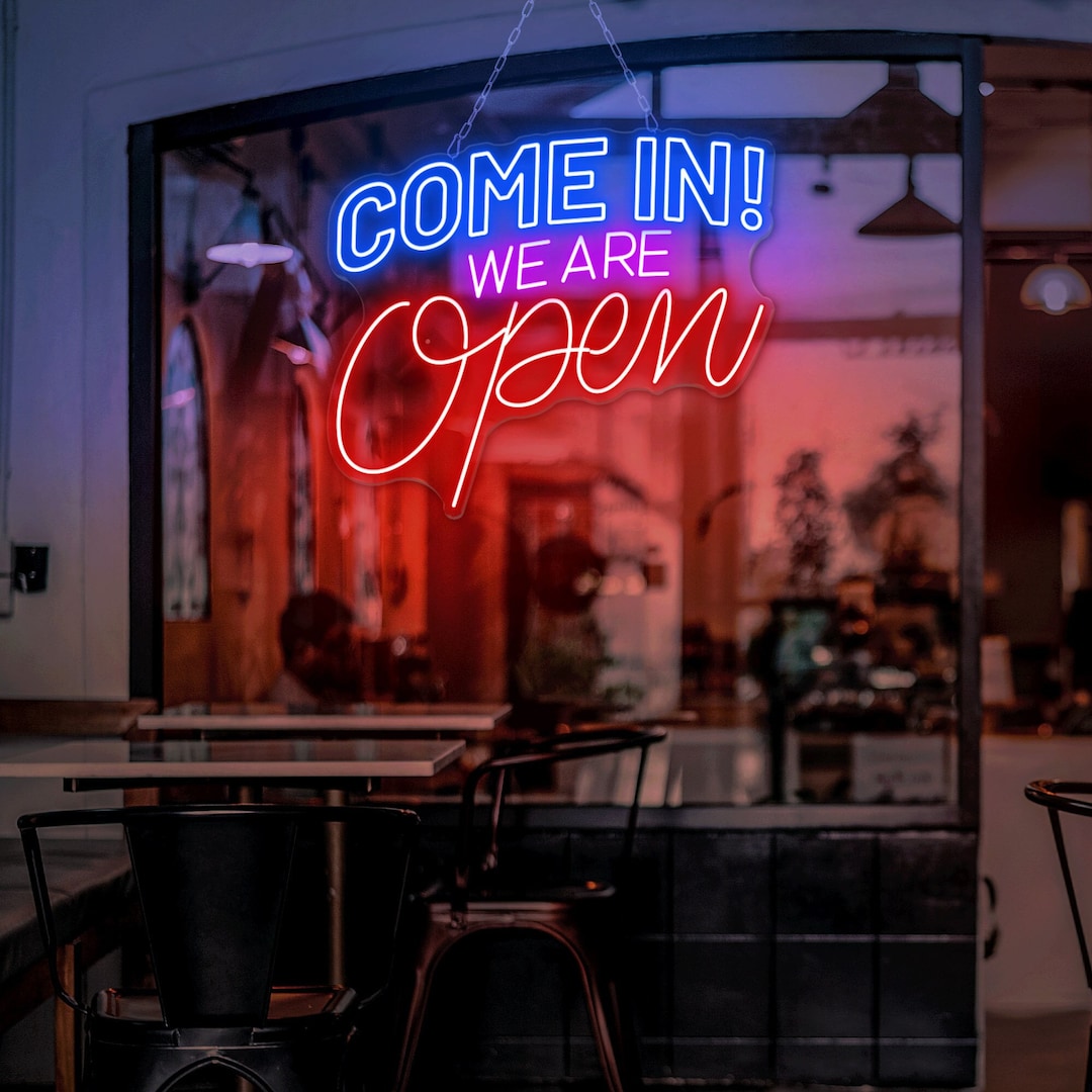 Come in We're Open Neon Sign Open Neon Sign Restaurant BBQ Open Sign ...