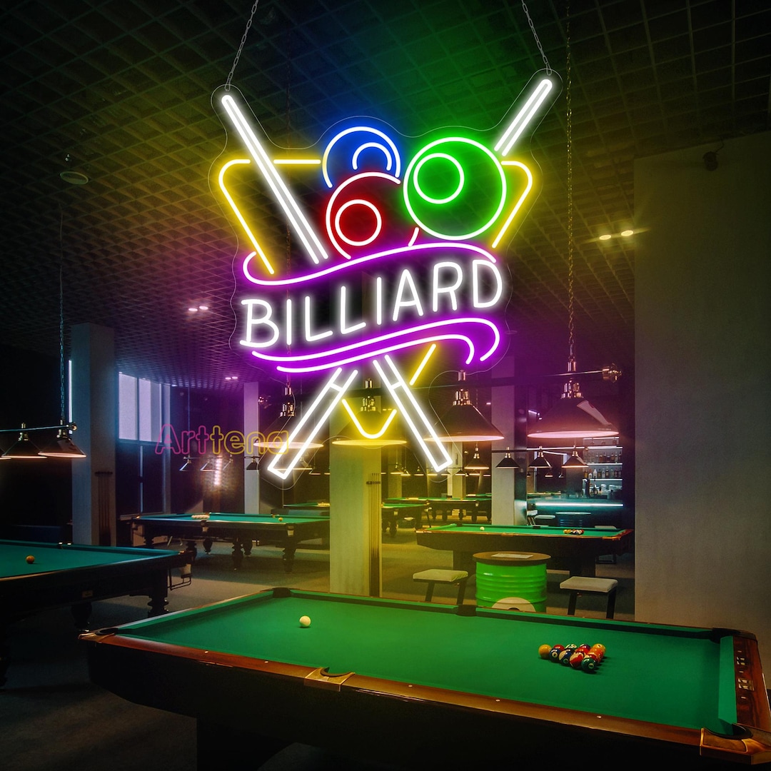 Pool Hall Neon Sign Pool Hall Led Sign Billiards Led Light Custom Neon ...