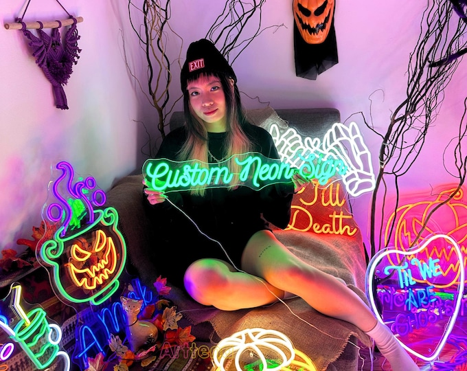 Halloween Neon Sign - Spooky Neon Sign - Halloween Wall Light - Boo ...